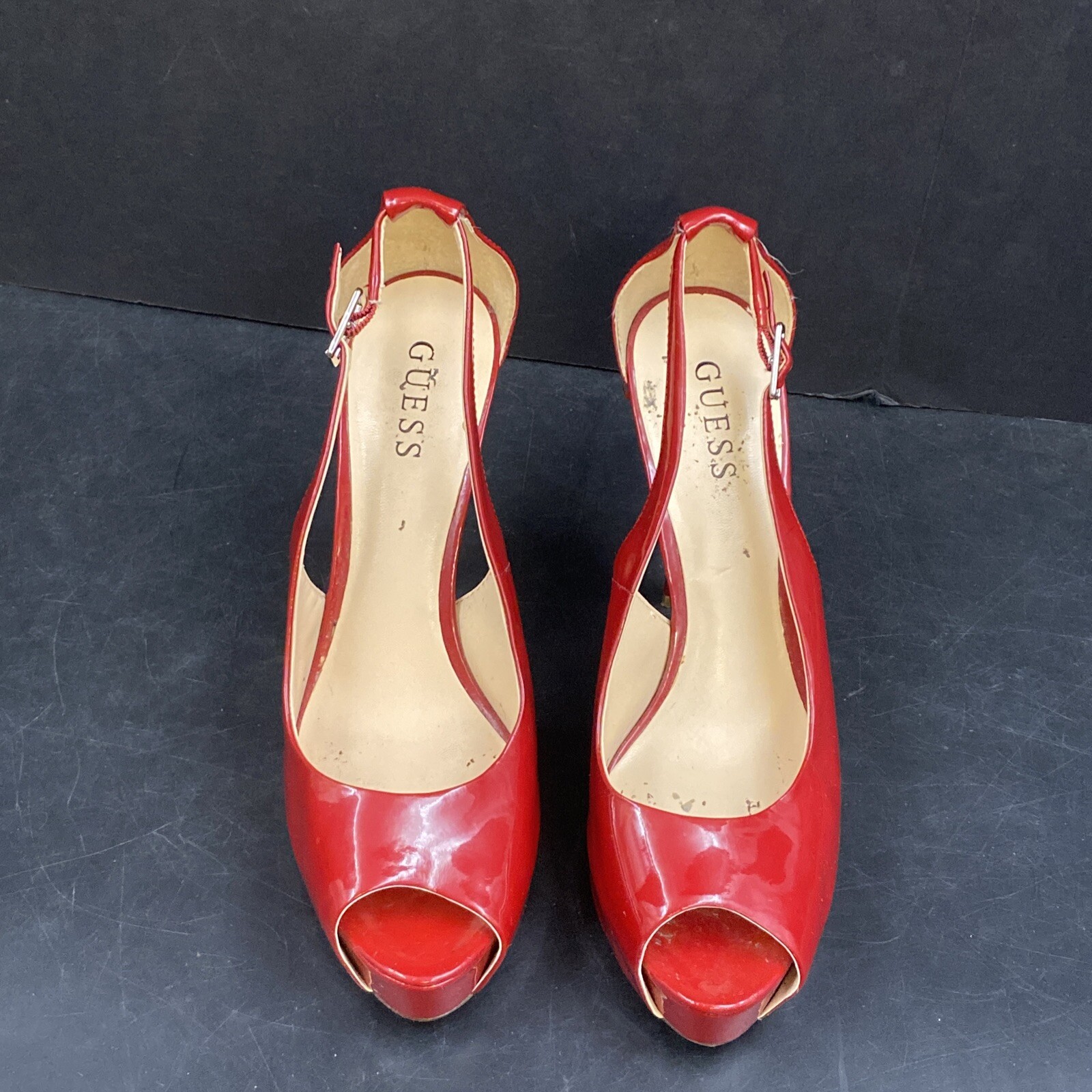 Guess Hondo 3 Red Vinyl Stiletto High Heels Shoes Dre… - Gem