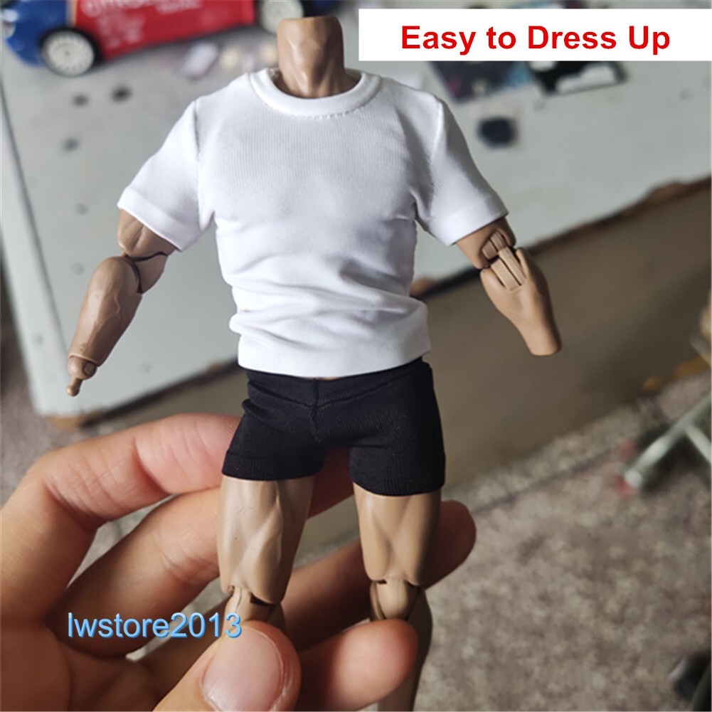 ANT 1:12 AM116 Muscular 6 inch Male Action Figure Head Body Shoes Gun ...