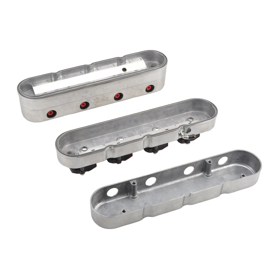 Polished Finned Vintage Hidden Coil Aluminum Valve Cover For Chevy LS ...