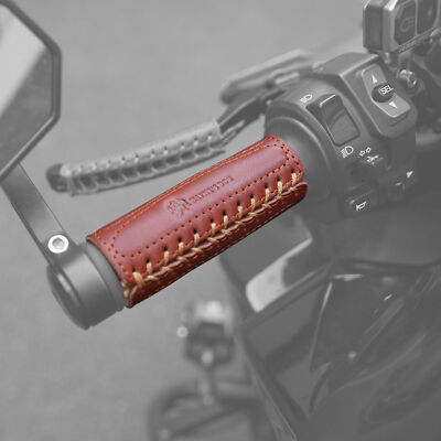 Leather Motorcycle Handlebar Grips Covers Leather Throttle Grip Covers ...