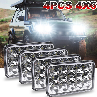 For FJ80 FZJ80 Toyota Landcruiser 60 80 Series 4X6" Inch LED Headlights ...