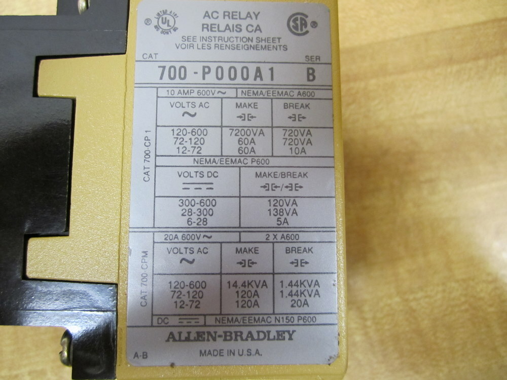 Allen Bradley 700-P000A1 Relay 700P000A1 | eBay