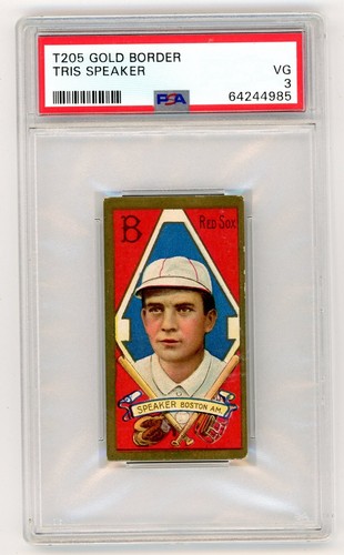 1911 T205 Gold Border TRIS SPEAKER Boston Red Sox PSA 3 VG Condition ...