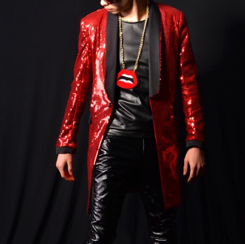 Mens Sequins Bling Blazer Military Bar Coat Jacket Pants Dress Formal ...