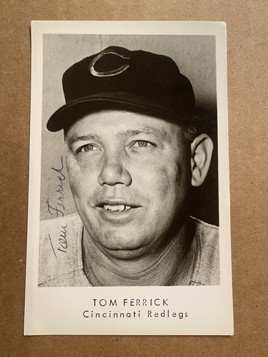 1956 TOM FERRICK SIGNED CINCINNATI REDS TEAM ISSUED POSTCARD | eBay