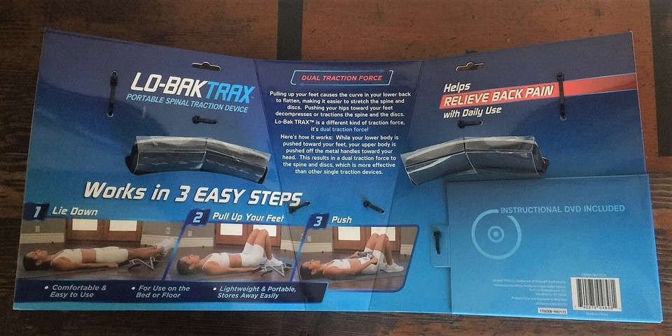 Lo-Bak Trax Portable Spinal Stretcher Traction Device Back Pain w/ DVD ...