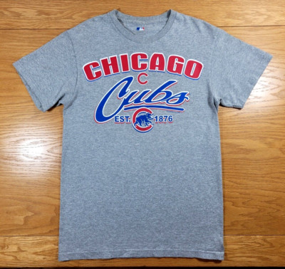 Chicago Cubs T-Shirt Men's Small Gray Red Blue MLB Baseball Team Spell ...