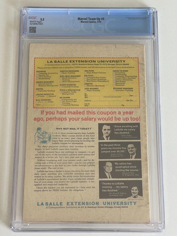 Marvel Team-Up #3 Spider-Man Human Torch Morbius | CGC 3.5 White Pages ...