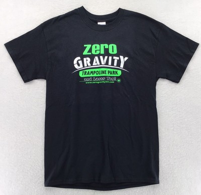 Zero Gravity T-Shirt Mens Medium Black Short Sleeve Trampoline Park MN Graphics | eBay