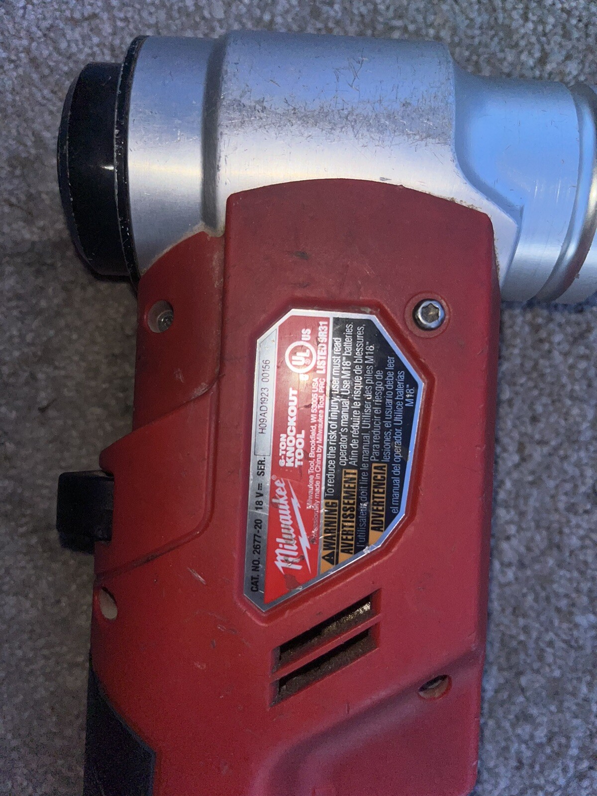 Milwaukee 2677-20 M18 Force Logic 6 Ton Knockout Tool And Batterie Only ...