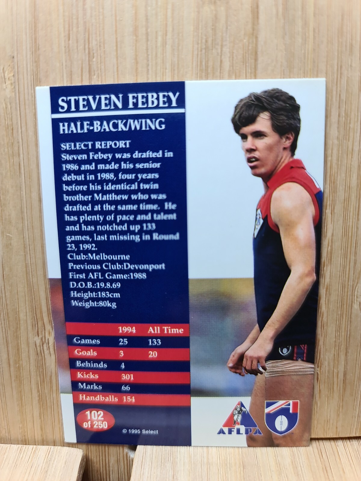 STEVEN FEBEY🏆1995 Select #102 DEMONS AFL Trading Card 🏆FREE POST | eBay ...