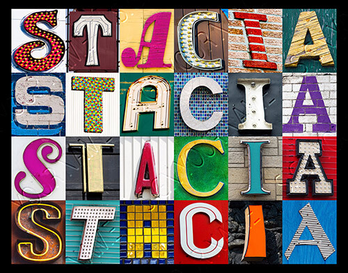 STACIA Name Poster featuring photos of actual sign letters | eBay