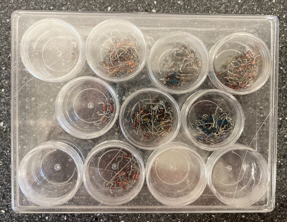 Vintage Assorted Electronic Components Kit - Resistors, Inductors, and ...