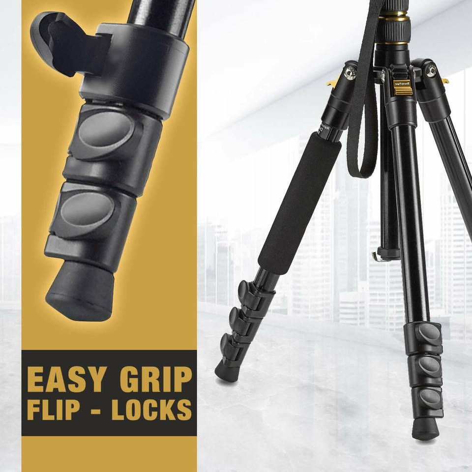 Sturdy Tiger 57” Ultra Compact and Lightweight Aluminum Tripod - 360 ...