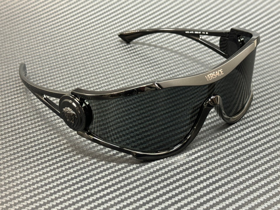 VERSACE VE4475 536087 Black Dark Grey Unisex 60 mm Sunglasses | eBay