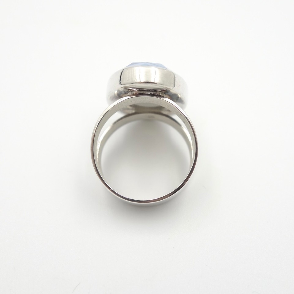Jay King Mine Finds DTR Facet Cut Blue Opal 925 Sterling Silver Ring ...