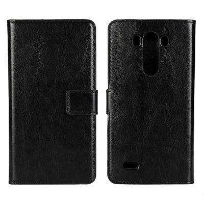For LG G3 Black Genuine Real Leather Business Wallet Card Slot Cash ...