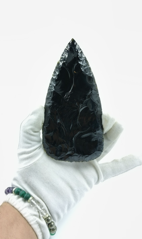 5.5"-6" Obsidian Black Triangular Flint Ancient Point Translucent Native Arrow. | eBay