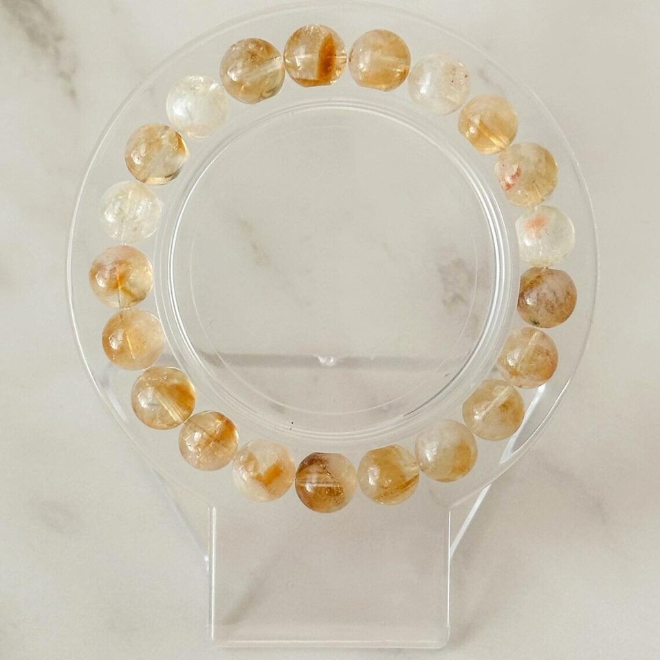 Natural 8mm Citrine Stone Stretch Bracelet Protection Healing Bracelet ...