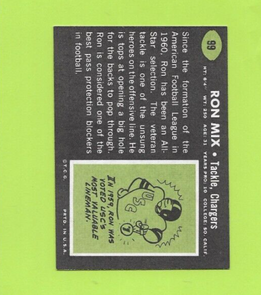 1969 TOPPS #99 RON MIX CHARGERS NR-MINT | eBay