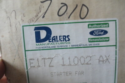 E1TZ-11002-AX REMAN STARTER MOTOR ASY OEM Ford Part E1TZ 11002 AX | eBay