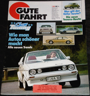 Gute Fahrt 07/80 Kübelwagen Typ 82,Gemballa-Golf,MAHAG-Golf,Porsche 924 ...