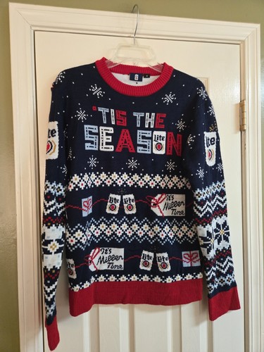 Miller Lite “Tis The Season” Ugly Christmas Sweater Its Miller Time ...