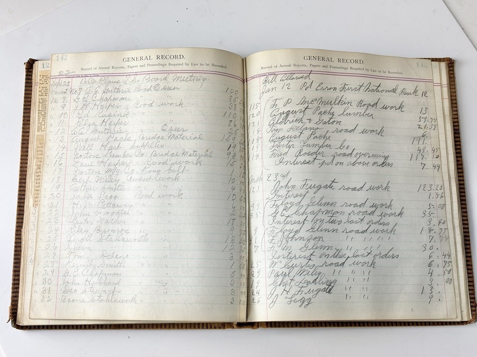 Vintage Clerk Record Ledger Early 1900s Decor Historical Belle Paine ...