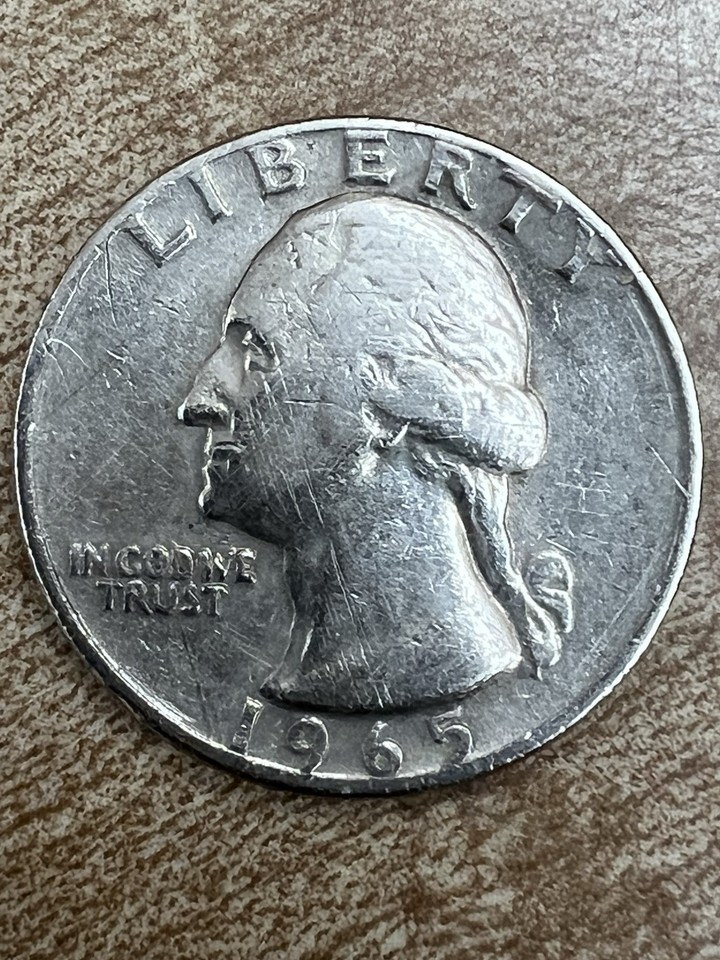 Washigton Quarter 1965 Mint Error No Mint Mark Filled A Circulated Rare ...