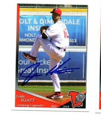 Josh Hiatt signed autographed 2019 Lansing Lugnuts team card Charlotte ...