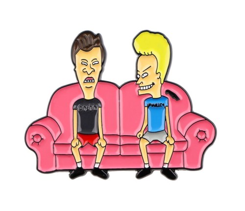 Beavis & Butthead Animated TV Sitting on A Couch Enamel Metal Pin NEW ...