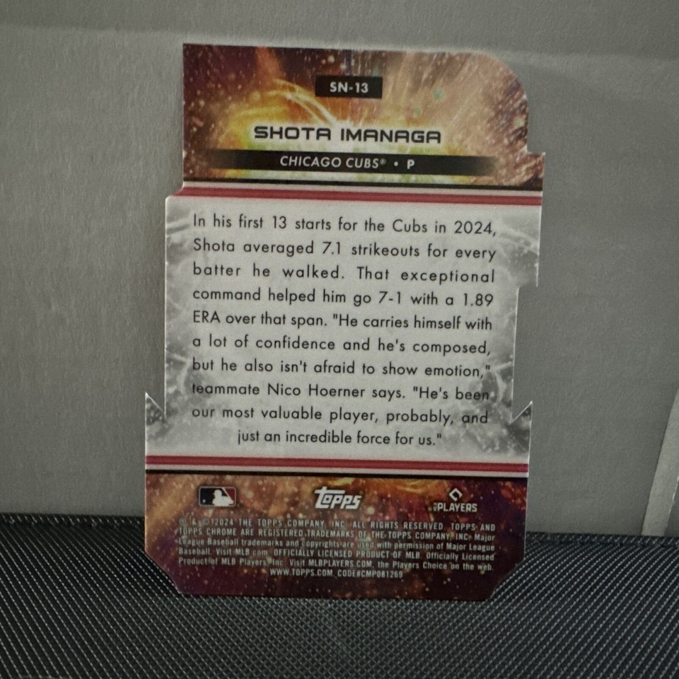 Shota Imanaga 2024 Topps Cosmic Chrome Rookie Stella Nova Refractor SP ...