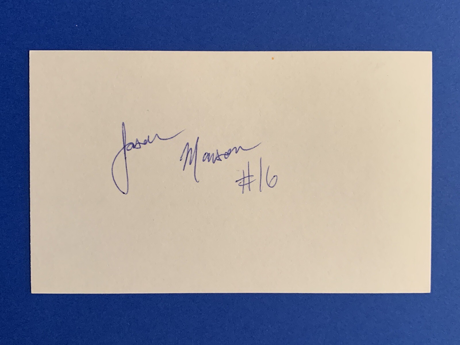 JASON MANSON #16 (RARE) Signed IOWA HAWKEYES 3x5 Index Card Autograph ...