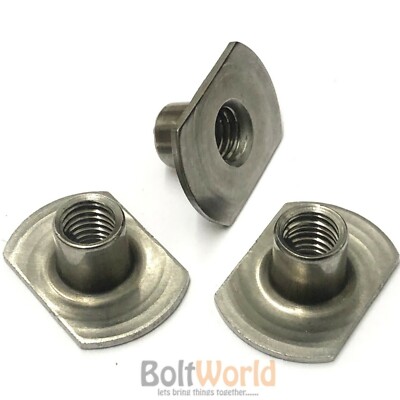 A2 STAINLESS STEEL WELD T TEE NUTS WITH SMOOTH FLANGE METRIC BOLTS ...