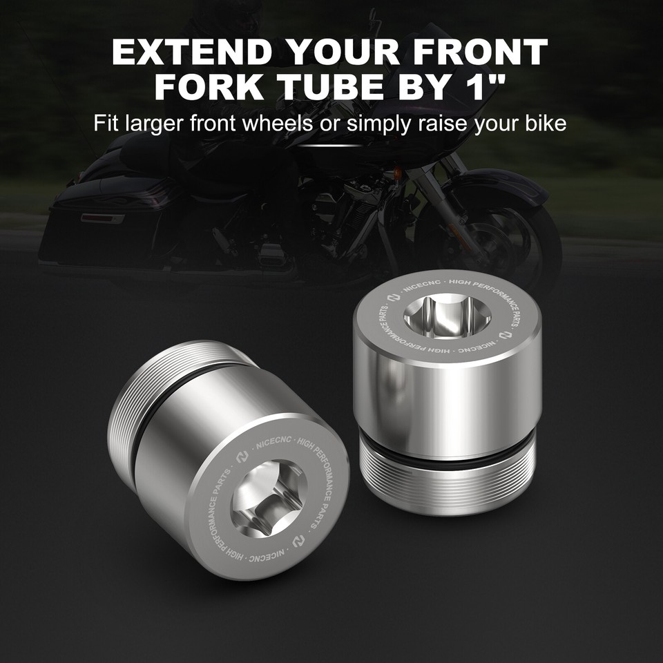 Stainless Steel 49mm Fork Tube Extension for Harley Ultra Limited FLHTK ...