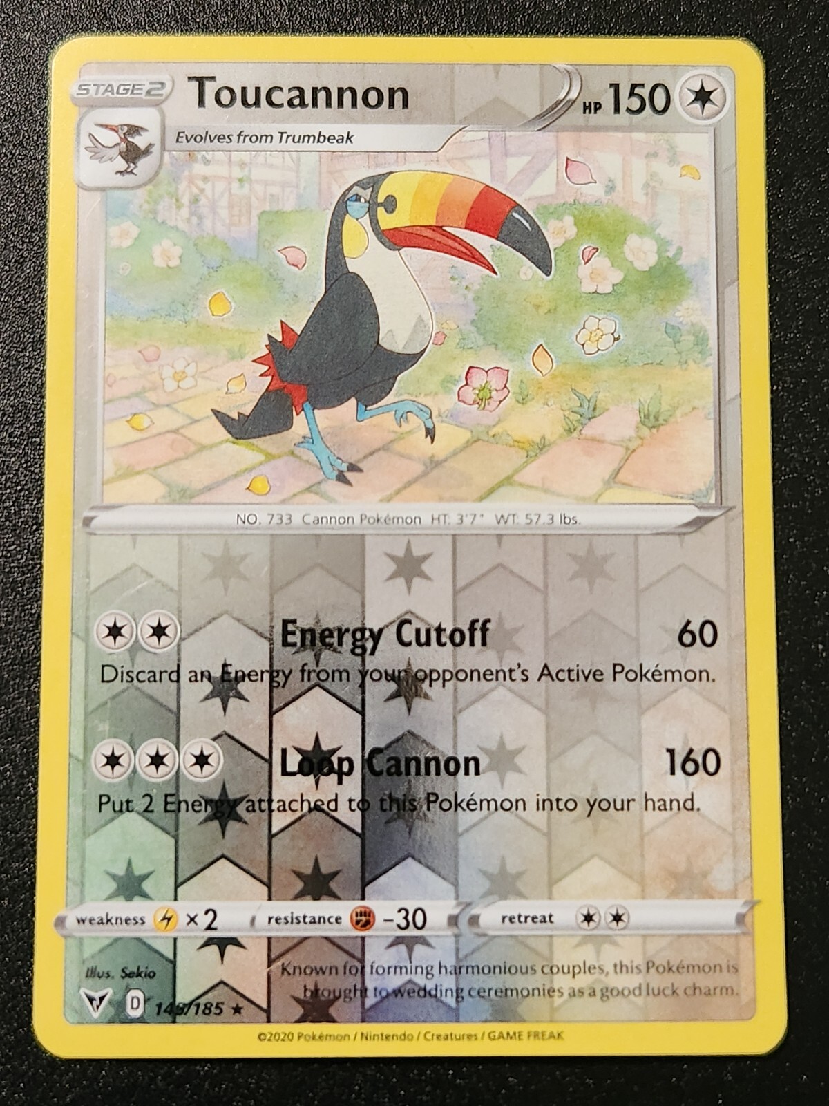 Pok%C3%A9mon+TCG+Toucannon+Vivid+Voltage+145%2F185+Reverse+Holo+Rare ...
