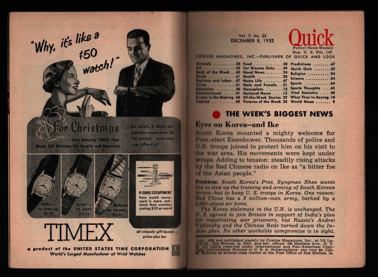 Quick v7 #23 Dec 8 1952 Celeb Mag Leslie Caron & Arthur Murray ...