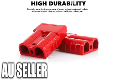 2X 50A Red Anderson Style Plug Connector DC Power 50AMP Solar Caravan 6 ...