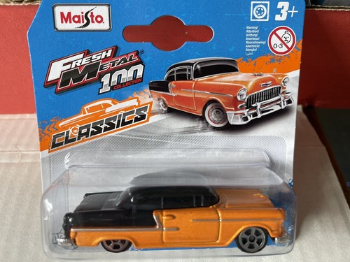 Maisto Fresh Metal 100 Collection Classics 1955 Orange Black Chevrolet ...