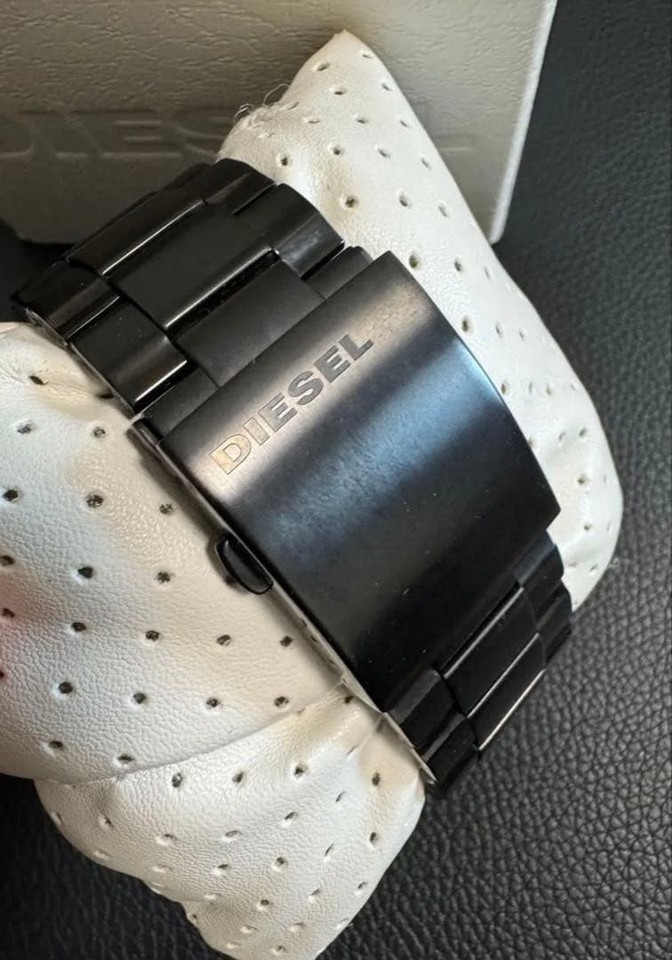 DIESEL Diesel Mega Chief Black Gold Watch in good working order | eBay
