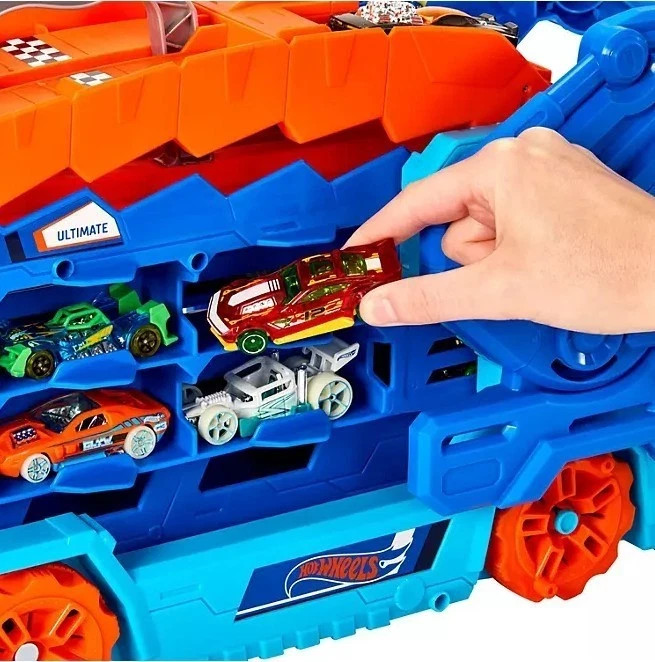 HOT WHEELS ULTIMATE T REX TRANSPORTER CARS GARAGE RACEWAY TOYS SET ...