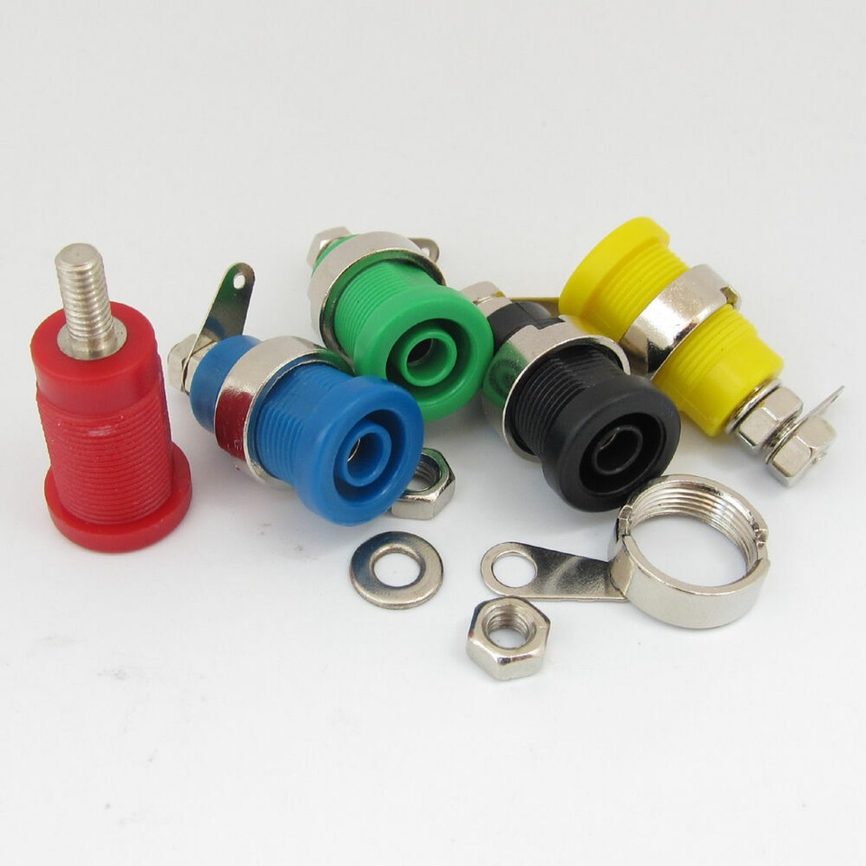 1set 5 colors 4mm Binding Post Banana Jack 4mm Safety protection Plug ...