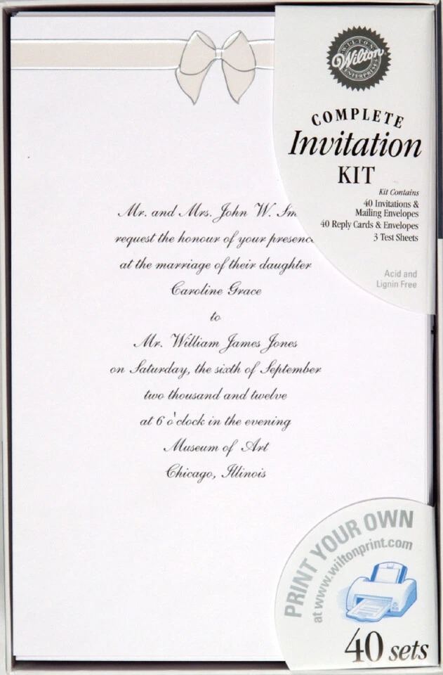 Print Wilton Invitations Kits