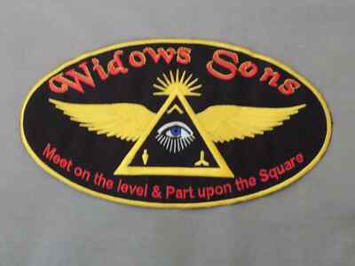 Large Widows Sons Masonic Patch Wings Freemason Fraternity Iron Sew NEW ...