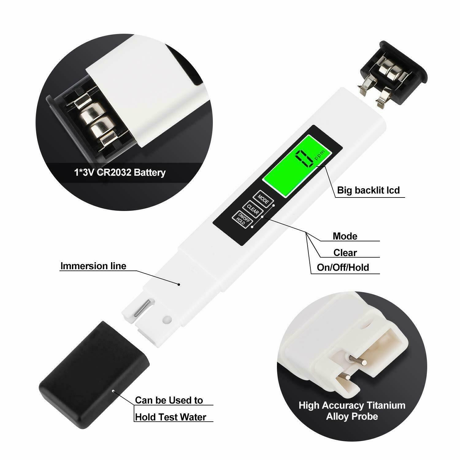 TDS Meter Digital Water Tester Professional 3-in-1 TDS,Temperature EC ...