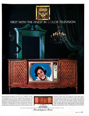 1964 DUMONT TV Large Vintage Print Ad Color Console Television Set | eBay