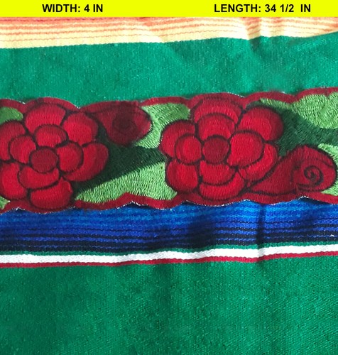Handmade Mexican Embroidered Sash from Chiapas Zinacantan | eBay