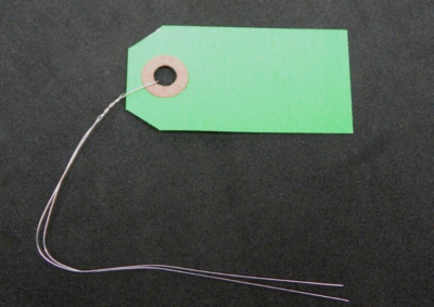 (200) 2-3/4 X 1-3/8 Wire Strung Tag Inventory Hang Label Shipping GREEN ...