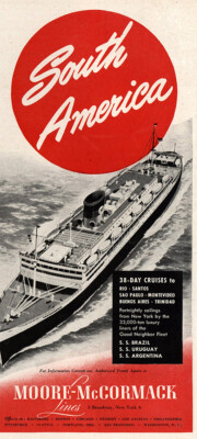 1948 Moore McCormack Lines: South America Vintage Print Ad | eBay