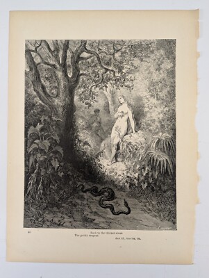 1892 Antique Engraving Print Gustave Dore Angels Rapture 13x9.75 ...